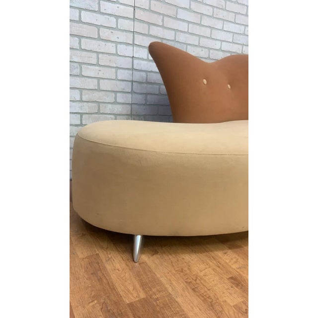 1980s Postmodern Vladimir Kagan Inspired Serpentine Sofa Set With Glass ...