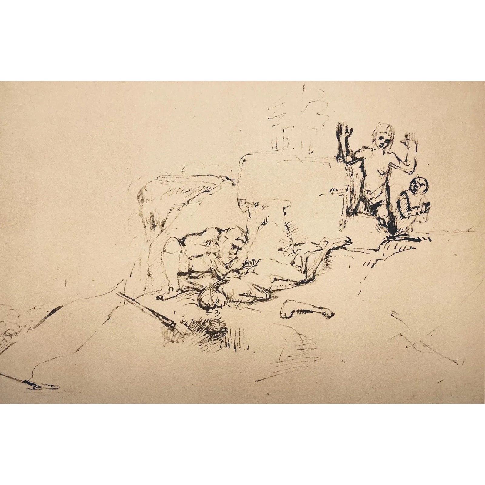 Rembrandt, the Lament for Abel, Drawings for the Bible, 1947 | Chairish