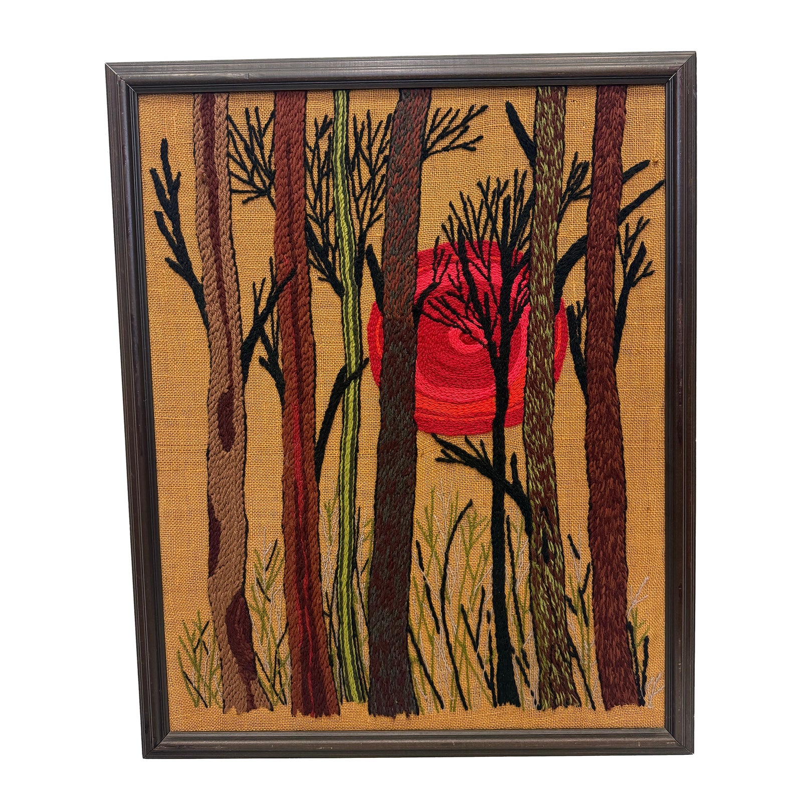 Vintage MCM Large Textile Art | Chairish
