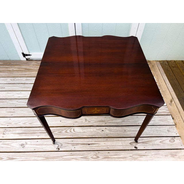 1920s Antique Federal Style Mahogany Flip Top Expanding Console Game ...