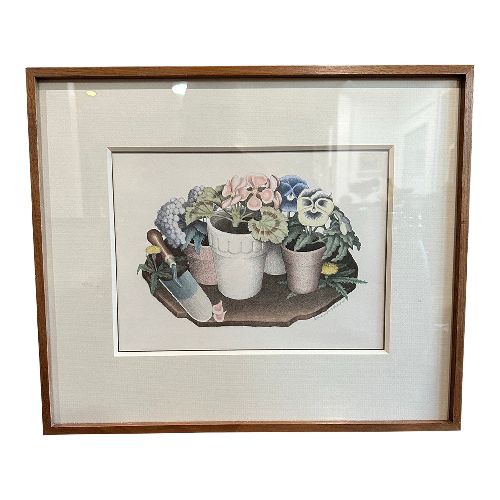 Grant Wood Signed Print “Tame Flowers” Limited Edition Art Print | Chairish