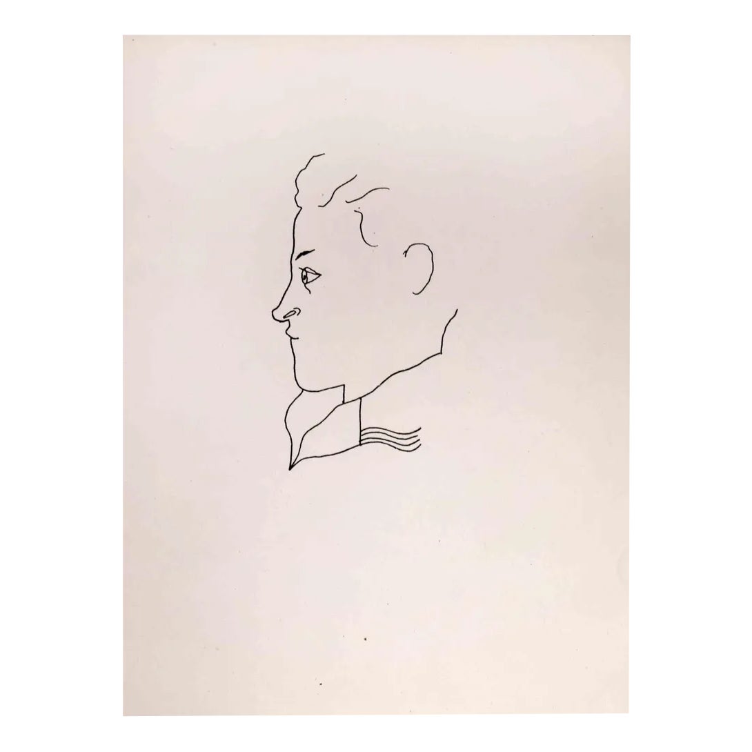 Jean Cocteau, Portrait de Jean Desbordes, Lithograph, 1929 | Chairish