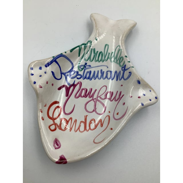 Vintage Ceramic Mirabelle Restaurant Mayfair London Fish Shape Ashtray ...