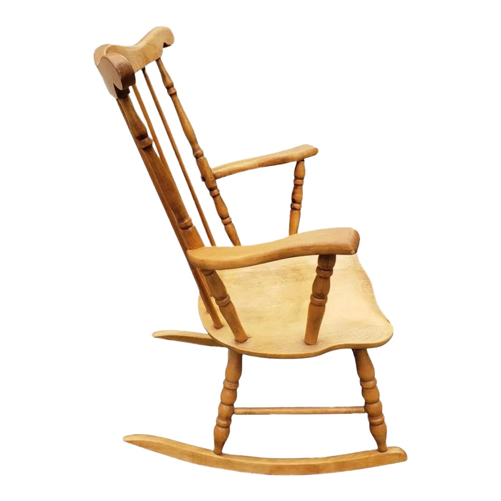 Big Kids Maple Windsor Rocking Chair Rocker | Chairish