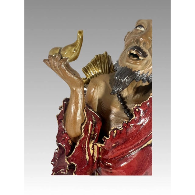 Red Robed Li Tieguai, One of the Eight Chinese Immortals, Signed Statue ...