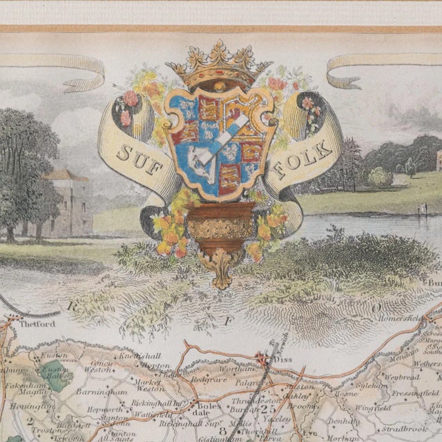 1860's Antique County Map | Chairish