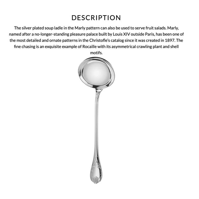 2000s Christofle Silver Plate Soup Ladle Marly Pattern | Chairish