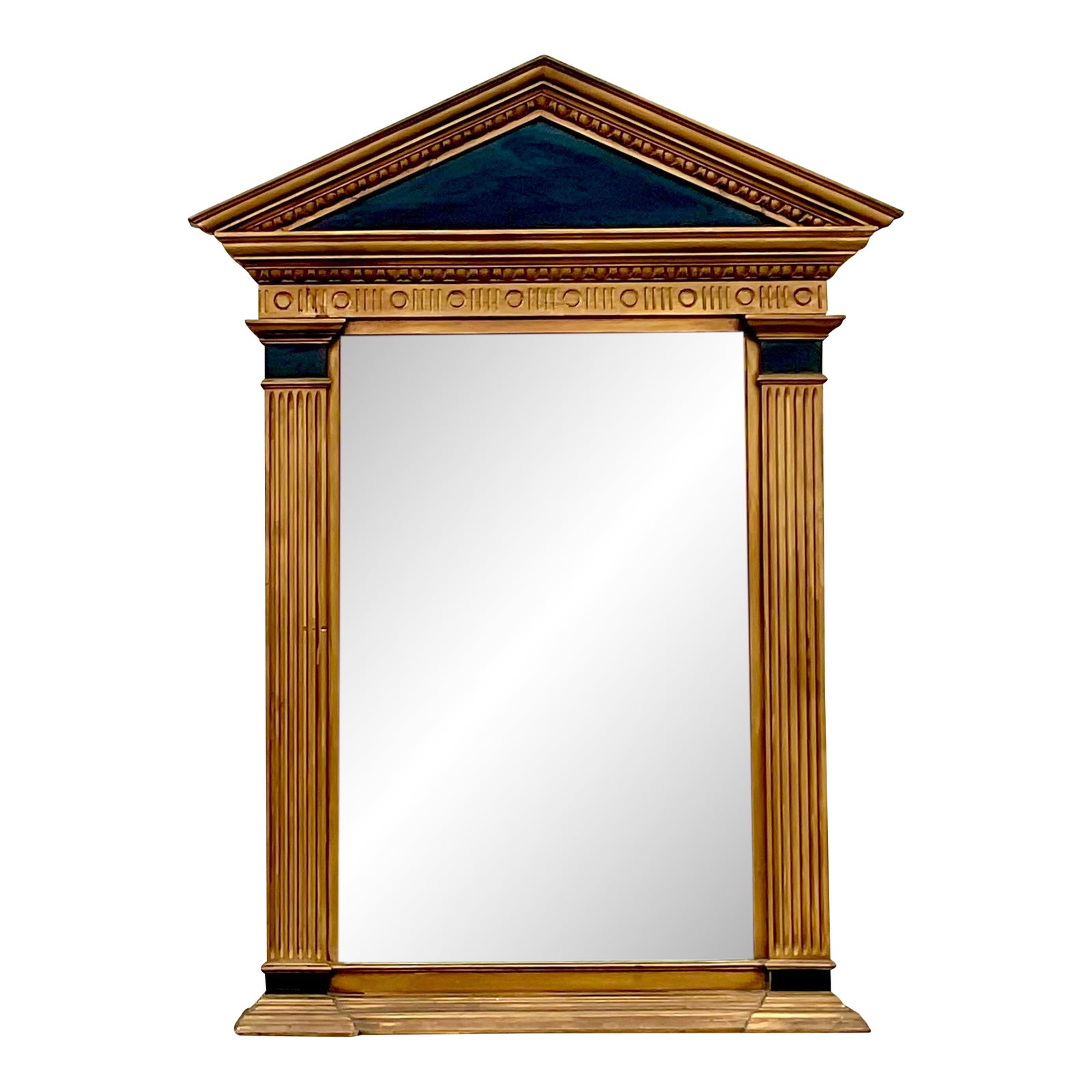 Vintage Neoclassical Gilt Pediment Mirror | Chairish