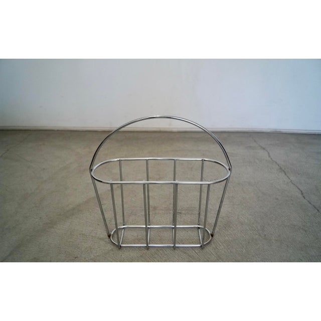 1970's Art Deco Chrome Magazine Rack | Chairish
