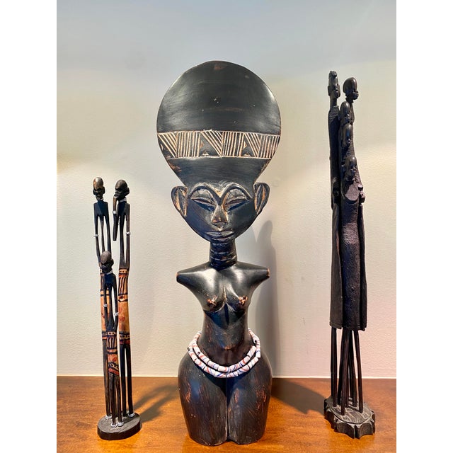 Maasai Swahili Wooden Figurines - Set of 8 | Chairish