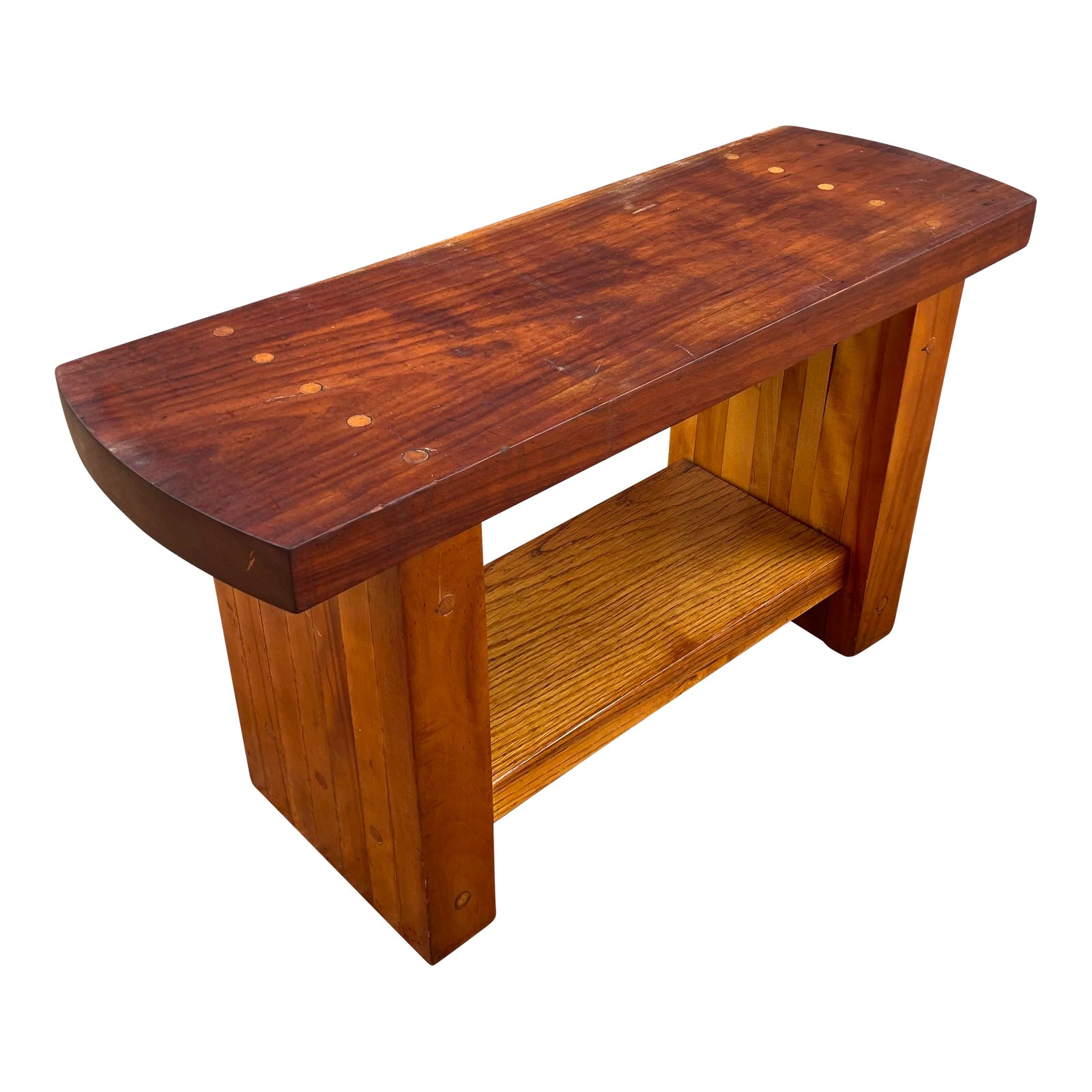 Vintage Studio Craft Mortise & Tenon Petite Bench | Chairish