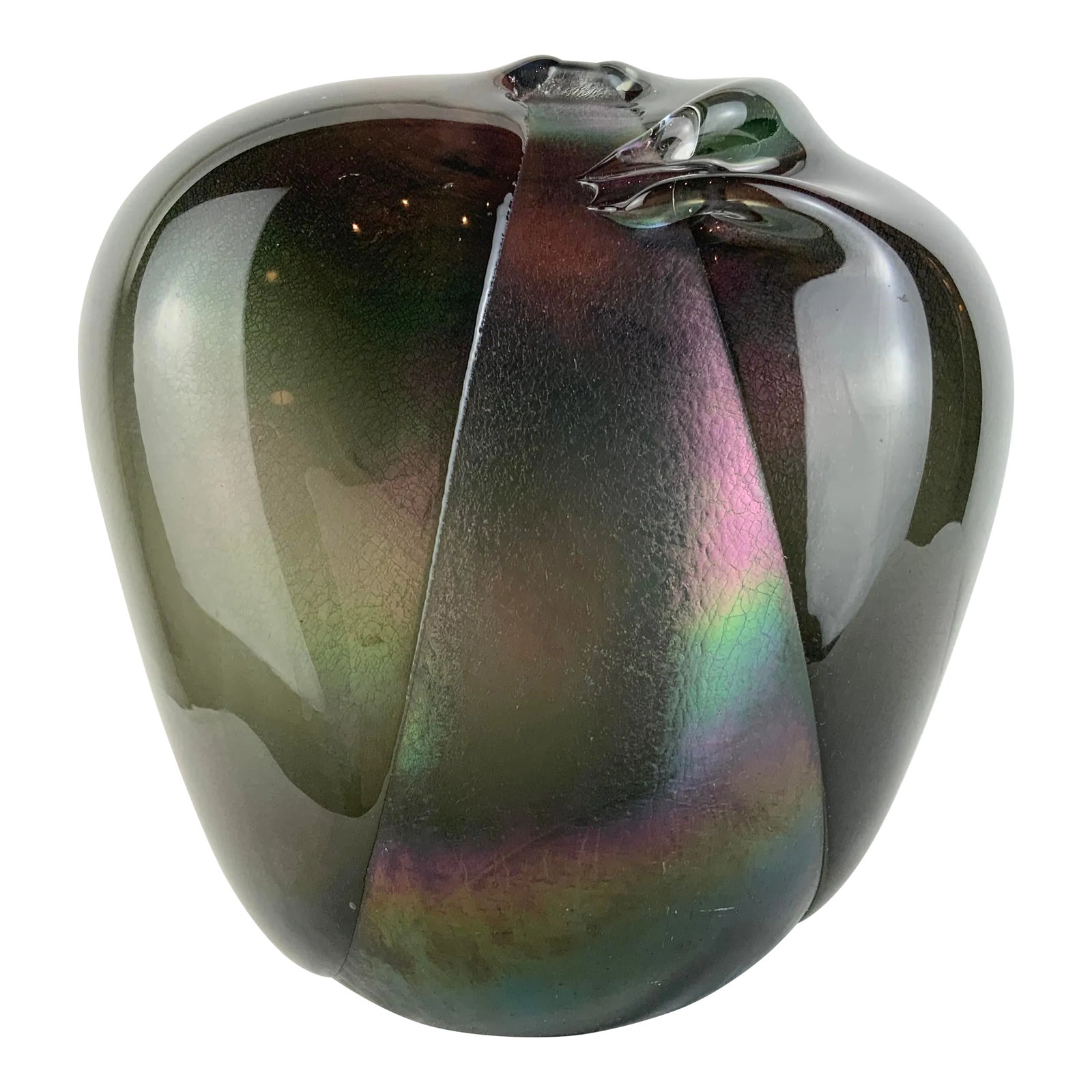 1970s Robert Fritz Iridescent Art Glass Vase | Chairish