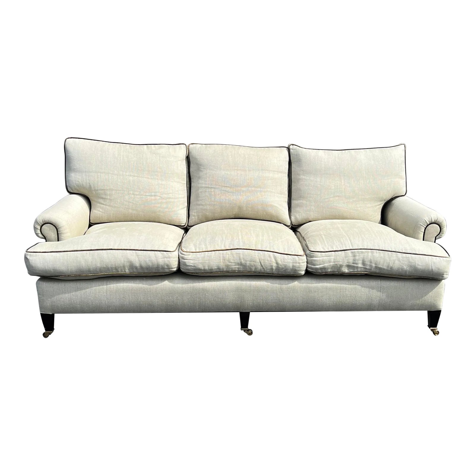 George Smith Short Scroll Arm Sofa | Chairish