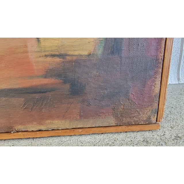 1950's Earth Tone Abstract Oil Painting by Randall Morgan | Chairish
