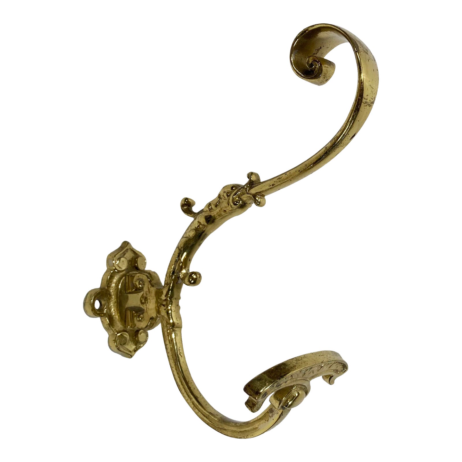 Vintage Victorian Brass Wall Hook | Chairish