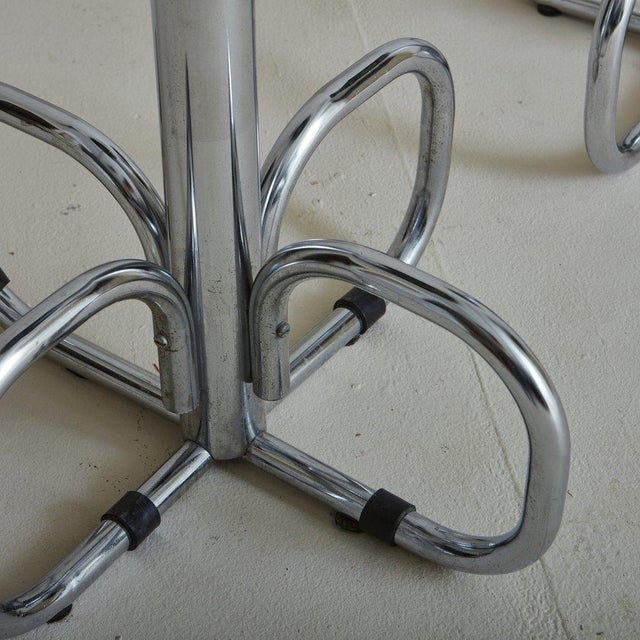 Pair of Curved Chrome Base Stools in Green Velvet, Italy 1970s | Chairish