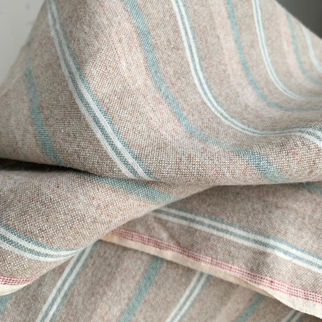 Vintage French Wool Striped Shirting Fabric | Chairish