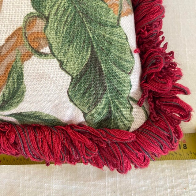 Late 20th Century Lillian August Designed "Jungle Monkey" Fabric Red ...