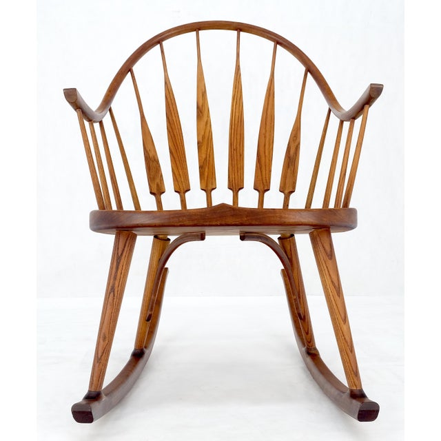 Very Fine Artist Signed Studio Made Solid Chestnut Rocking Chair Peg ...