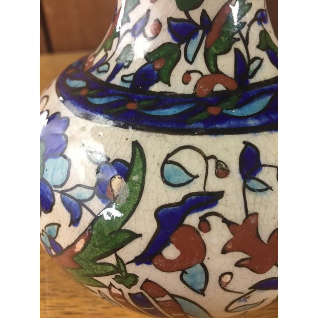 Middle Eastern Hand-Painted Glazed Pottery | Chairish