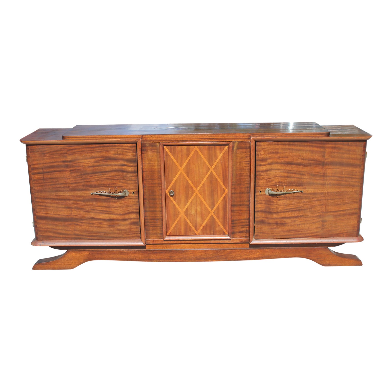 1930's Classic French Art Deco Exotic Rosewood Buffet/ Credenza/ Sideboard Style of Jules Leleu ...