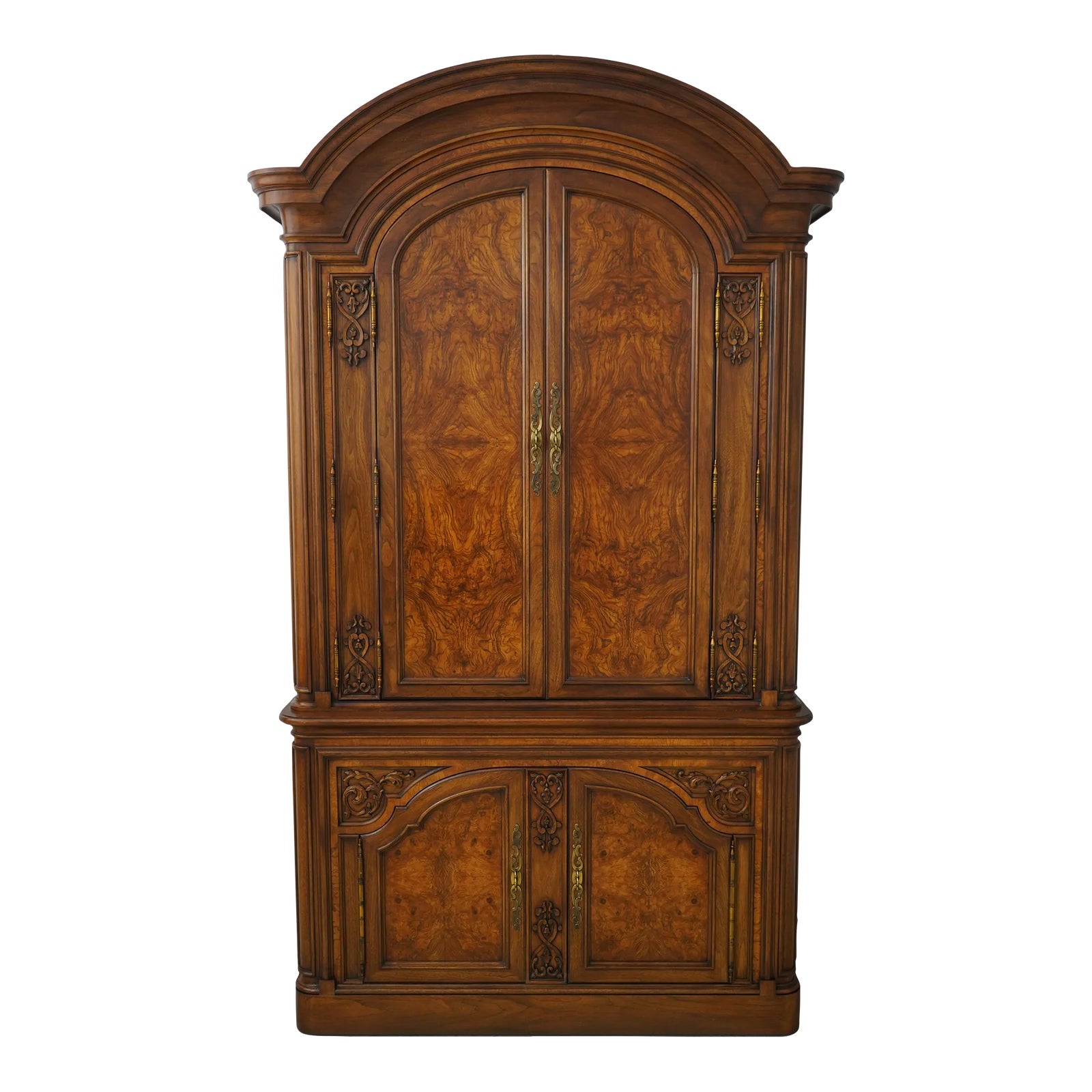 Karges Burl Elm Bedroom Tv Armoire Cabinet | Chairish