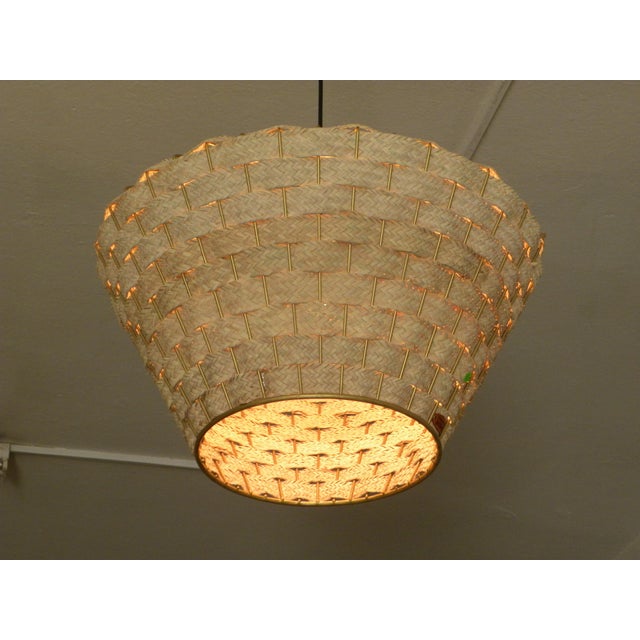 Early 21st Century Handwovean Bohemian Natural Fiber Raffia Pendant ...