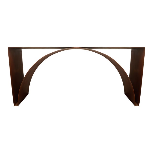 Steel Arch Console Table in Rex Oxide Finish by Juan Montoya | Chairish
