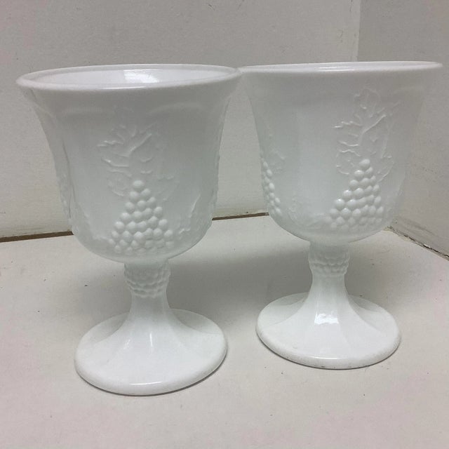 Vintage Traditional White Milk Glass Wine/Water Goblets- Set of 12 ...