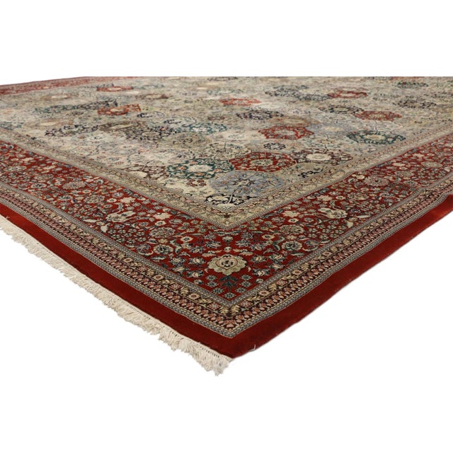 Vintage Chinese Tabriz Wool & Silk Rug - 11'01 X 16'00 | Chairish