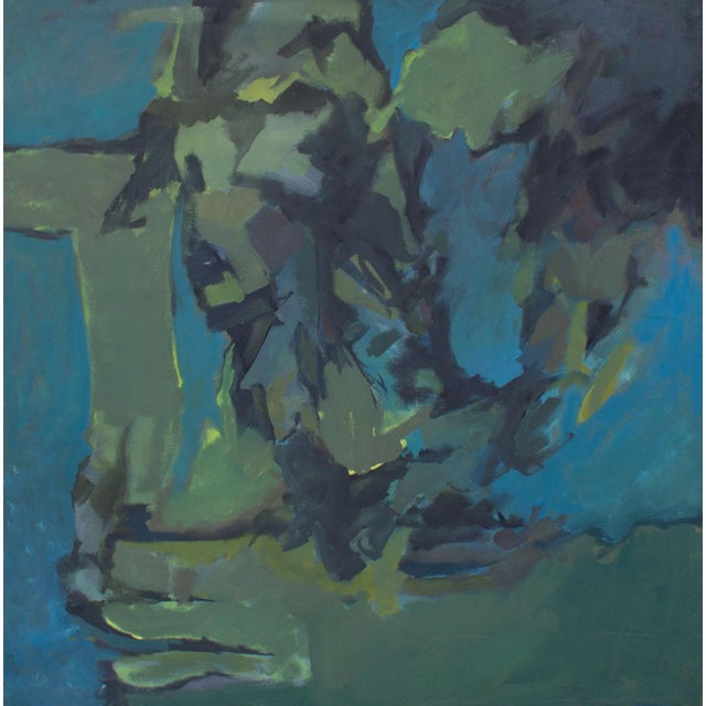 Mid-Century Oil on Canvas Abstract Painting Signed by Artist Steve ...