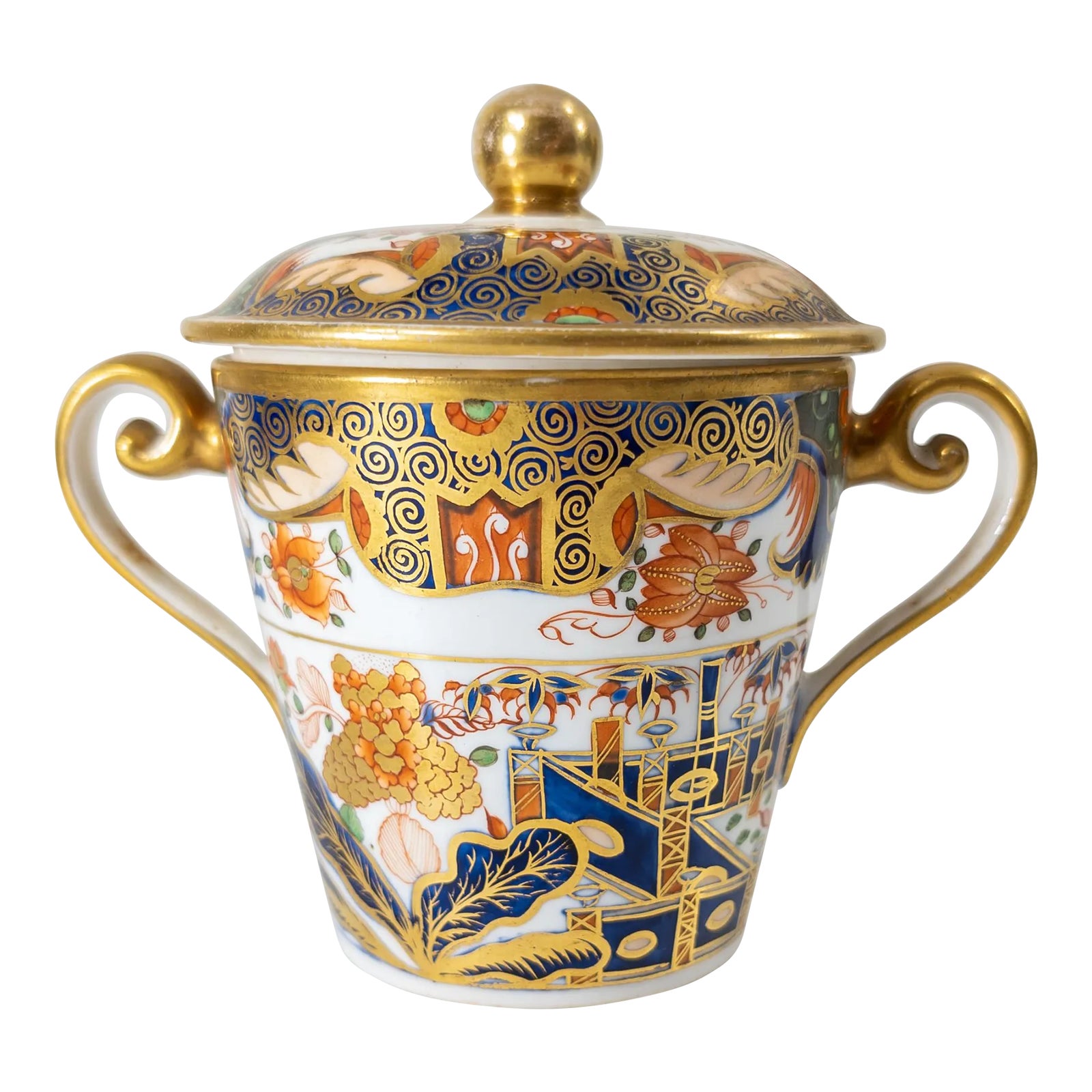Early 19th Century English Worcester Chocolate Cup With Elaborate ...