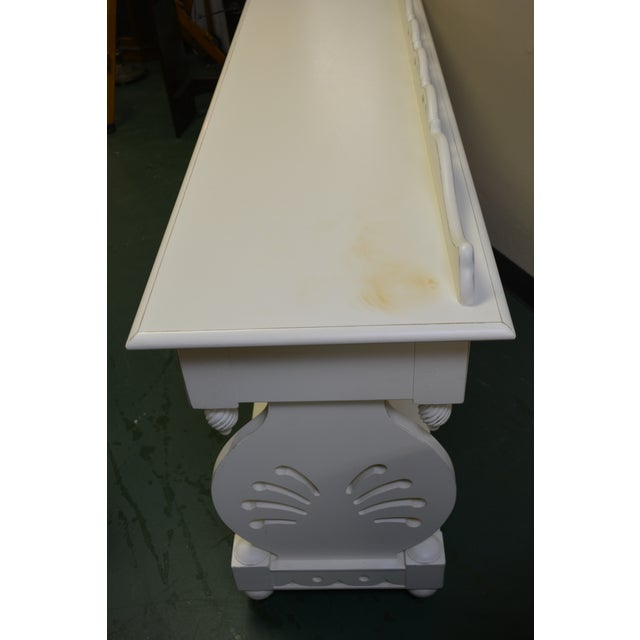 1980s Lexington White Cottage Style Console Hall Table W/ Drawers ...