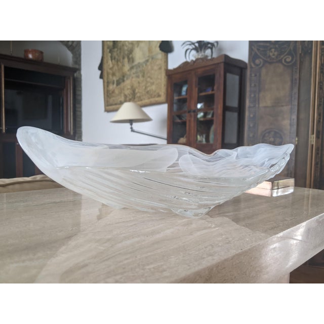 1980s Art Glass Conch Shell Seashell Decorative Bowl Sculpture | Chairish