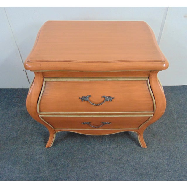 Kravet Louis XV Style Orange & Cream Commode | Chairish