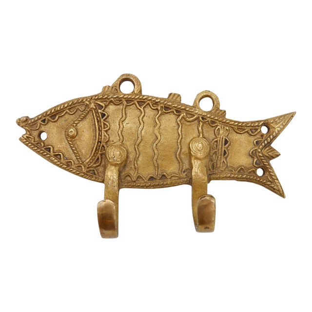 Bohemian Brass Fish Wall Hooks | Chairish