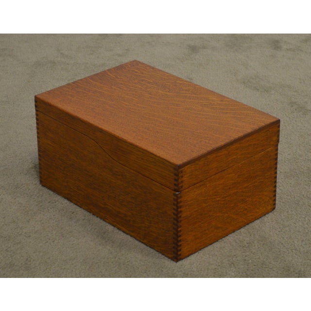 Antique Oak Desktop Library Card File Box | Chairish