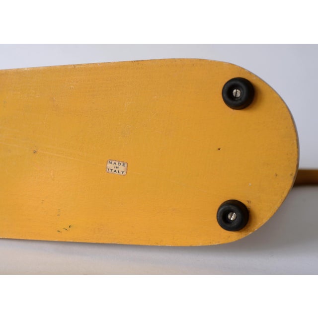 Vintage Italian Yellow Art Deco Boho Wooden Vanity Mirror | Chairish