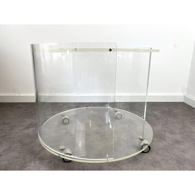 Rollable Acrylic Glass Table, 1980s | Chairish