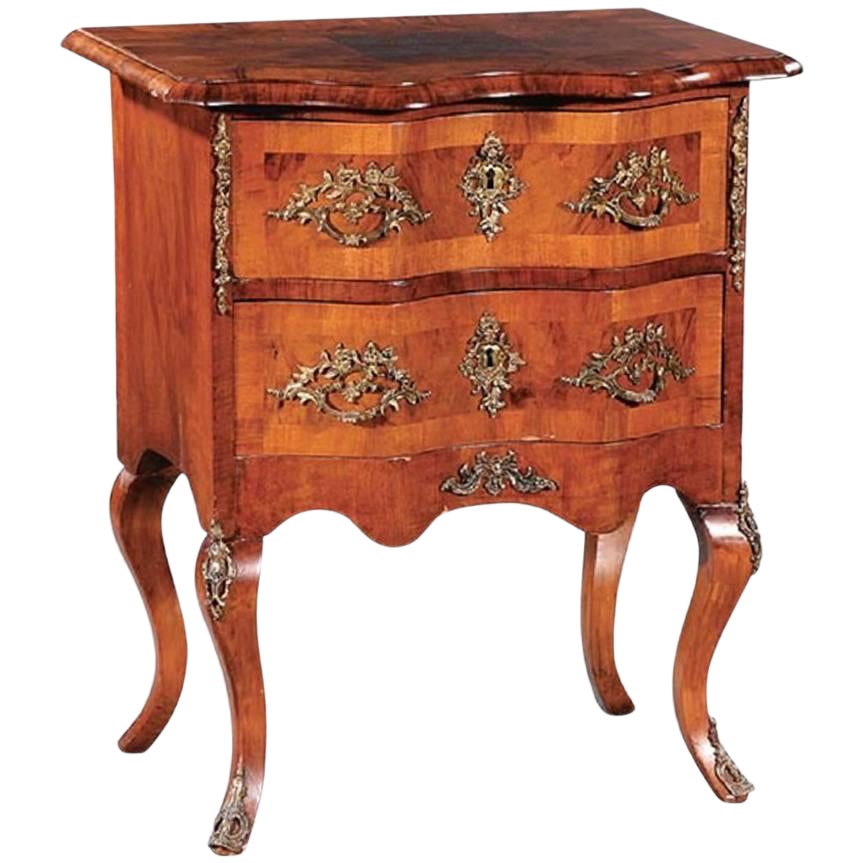 Continental Figured Walnut and Gilt Metal‑Mounted Petite Commode, 19th ...
