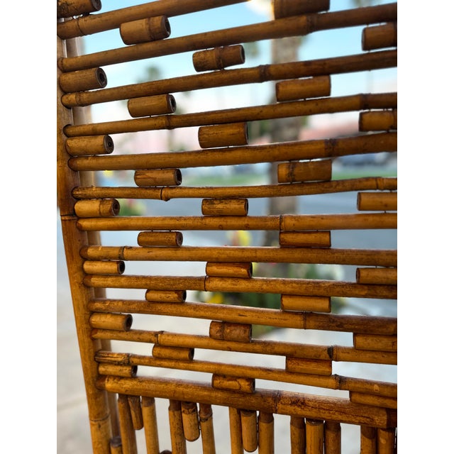Vintage 70’s Cane Bamboo Room Divider Privacy Screen | Chairish