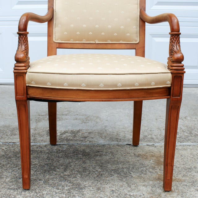 1980s Century Furniture Capuan Arm Chairs With Serpent Dolphin Carvings ...
