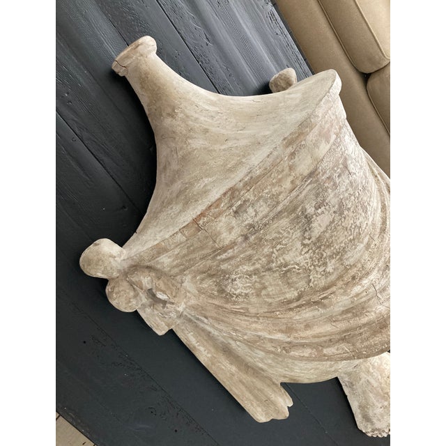 Wooden Urn Wall Sculpture | Chairish