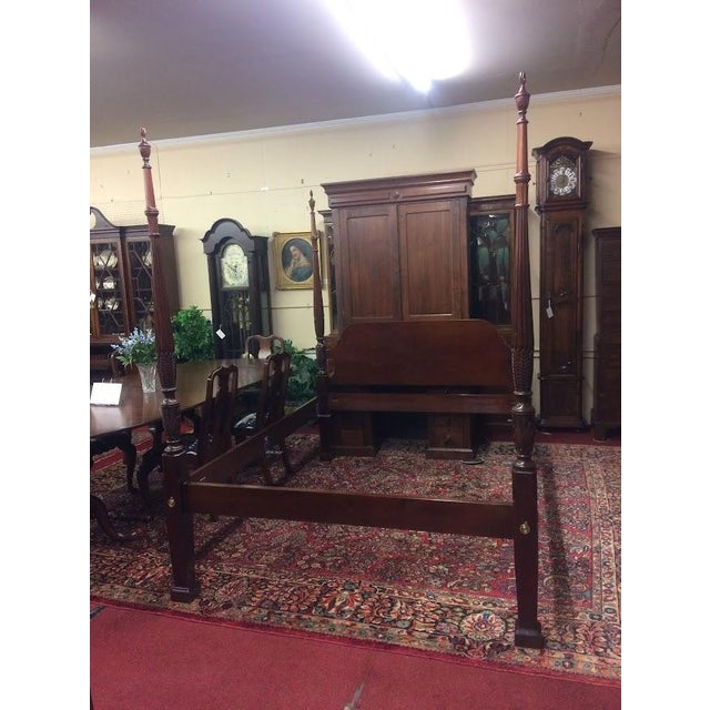 Queen Size Poster Bed, Four Poster Bed, Traditional Rice Carved Poster ...