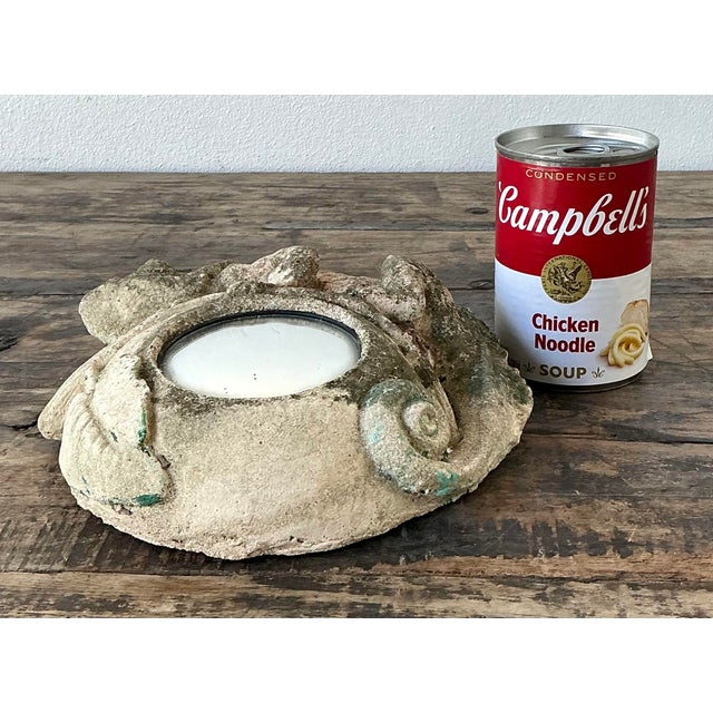Vintage Cast Concrete Lizard Convex Mirror | Chairish
