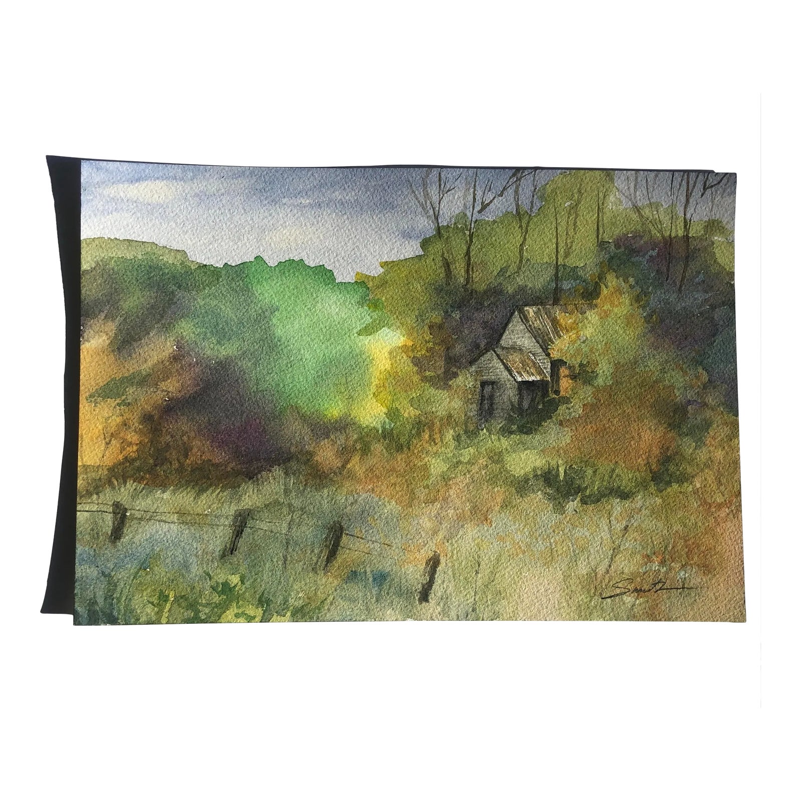 Nancy Smith Original Watercolor Landscape “Fall” | Chairish