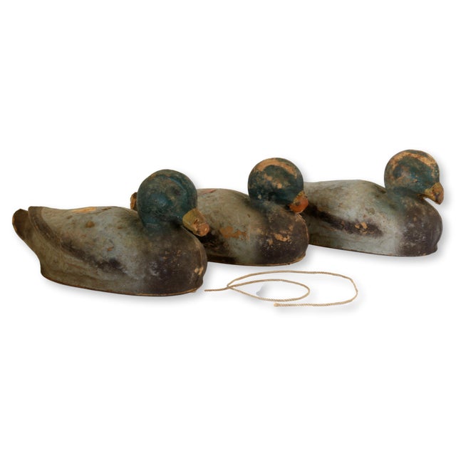 MidCentury Papier Mâché Duck Decoys Set of 3 | Chairish