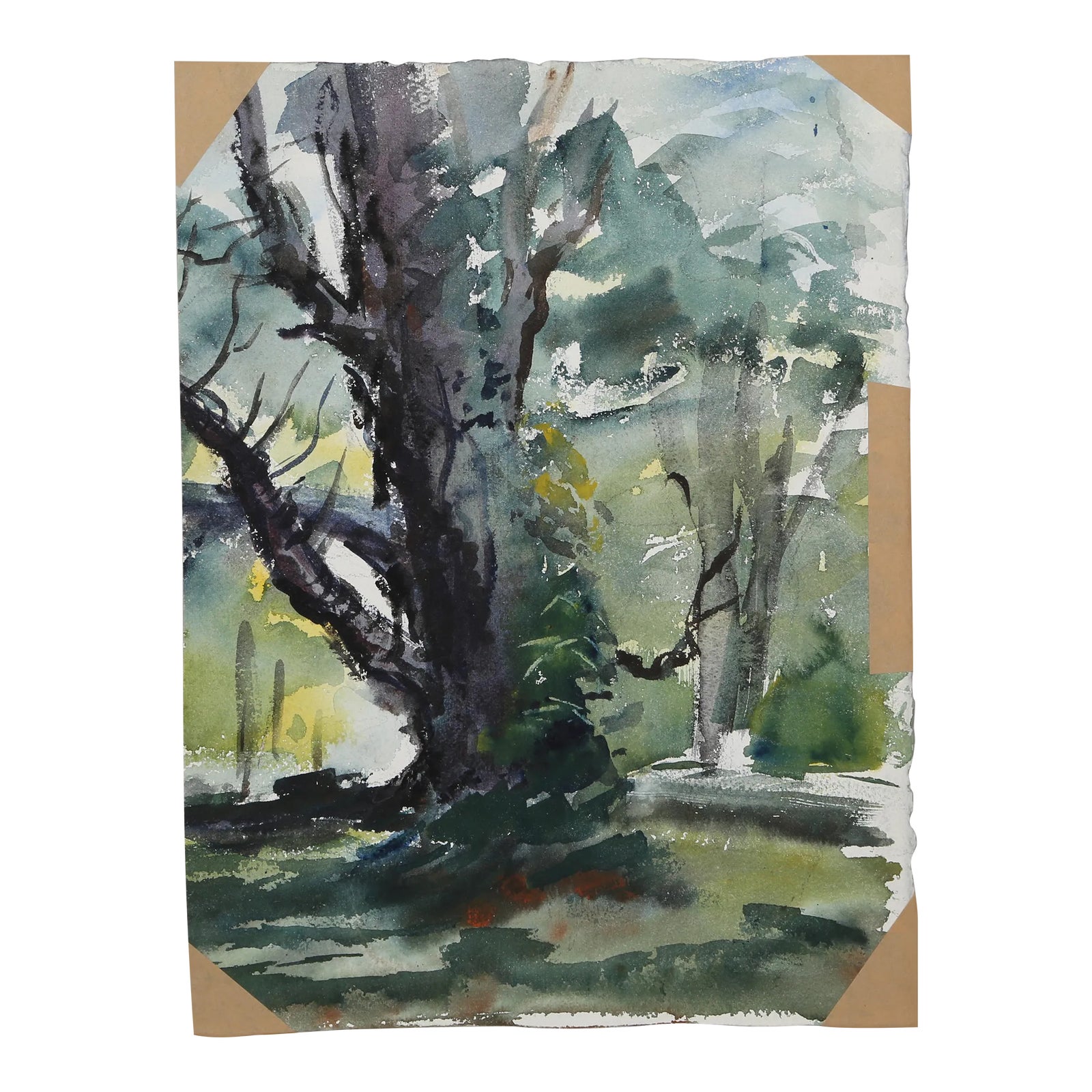 1950s "Forest P2.59" Watercolor Painting by Eve Nethercott | Chairish