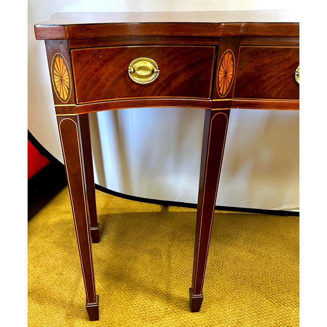 Baker Historic Charleston Mahogany Inlay Console Table | Chairish