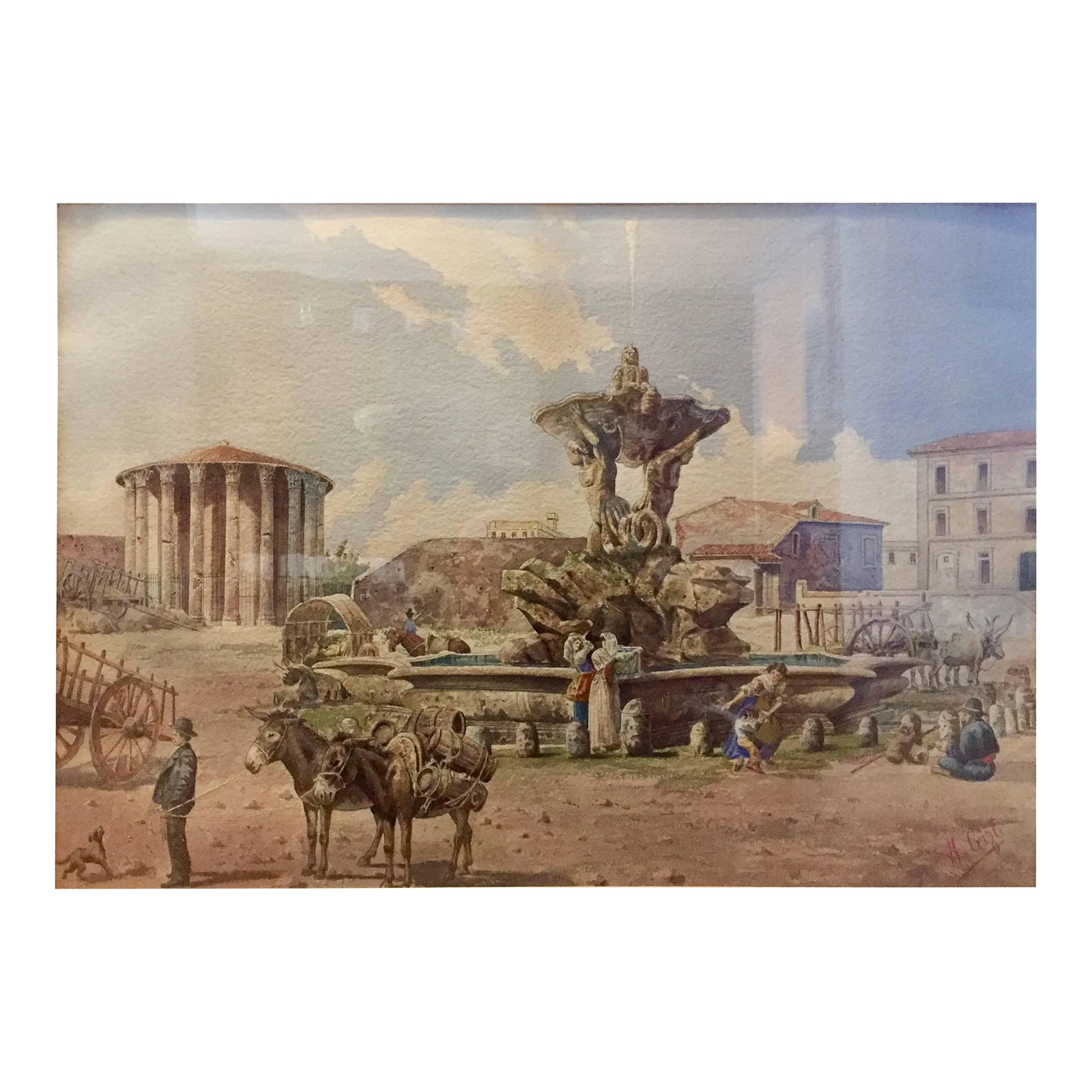 Late 19th Century "View of the Hercules Victor Temple at the Forum ...